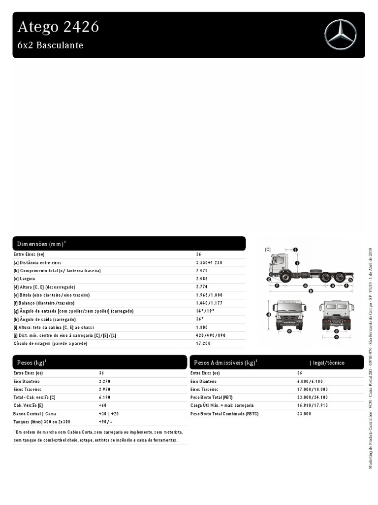 Especificações técnicas detalhadas do caminhão basculante Mercedes-Benz ...
