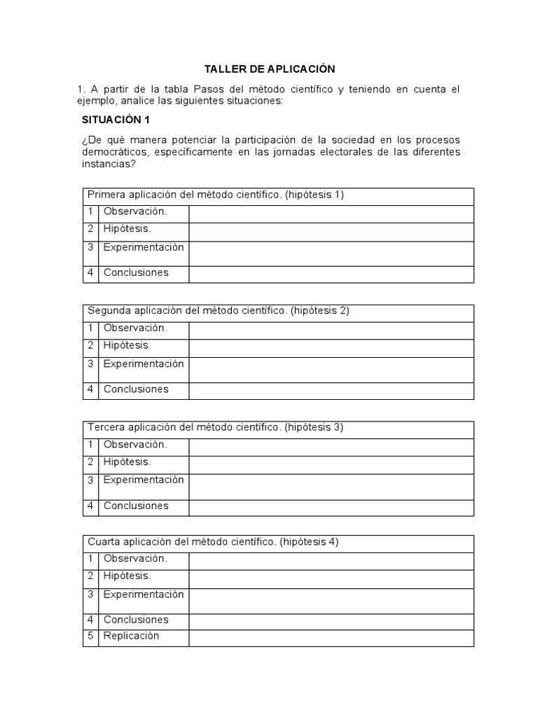 TALLER DE METODO CIENTIFICO-combinado | PDF
