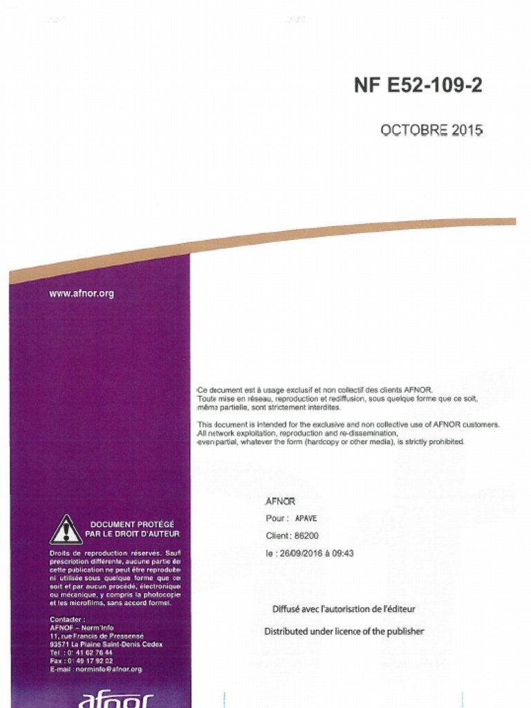 NF E52-109-2 (2015) | PDF
