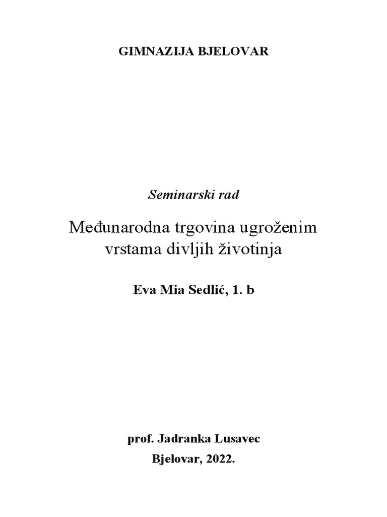 Seminarski Rad Biologija | PDF