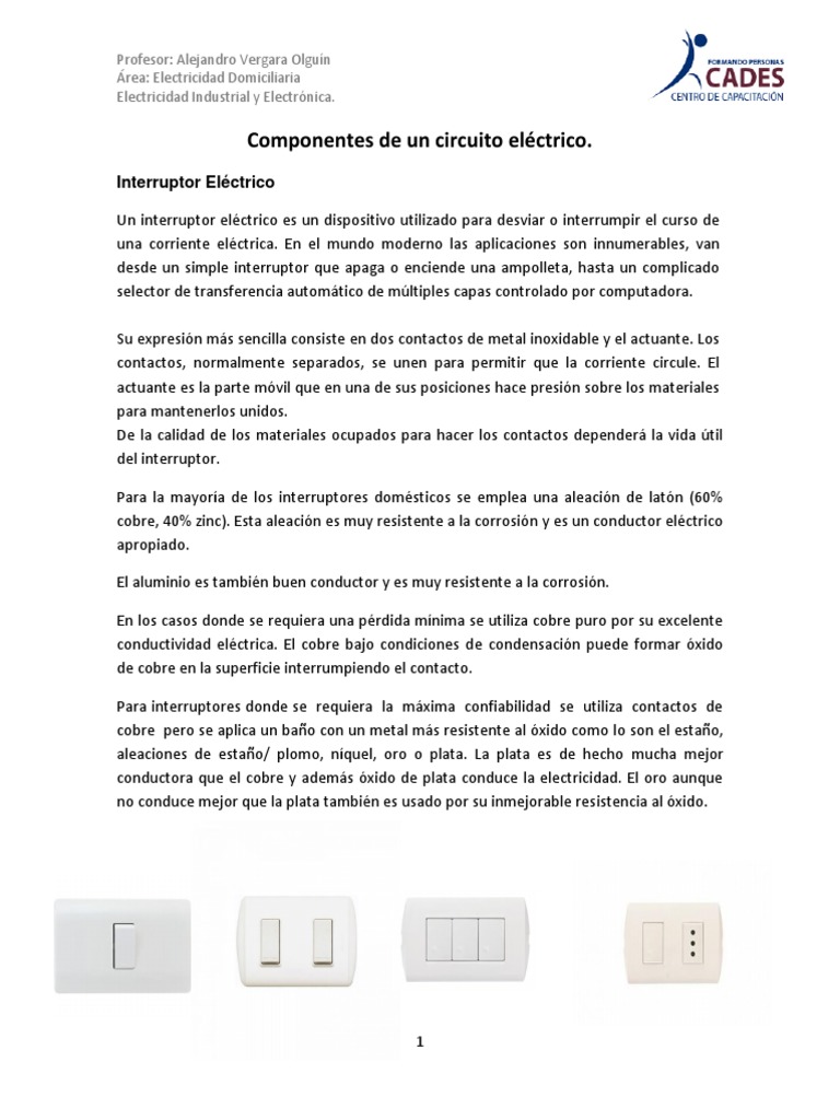 Componentes de Un Circuito Eléctrico PDF | Descargar gratis PDF ...