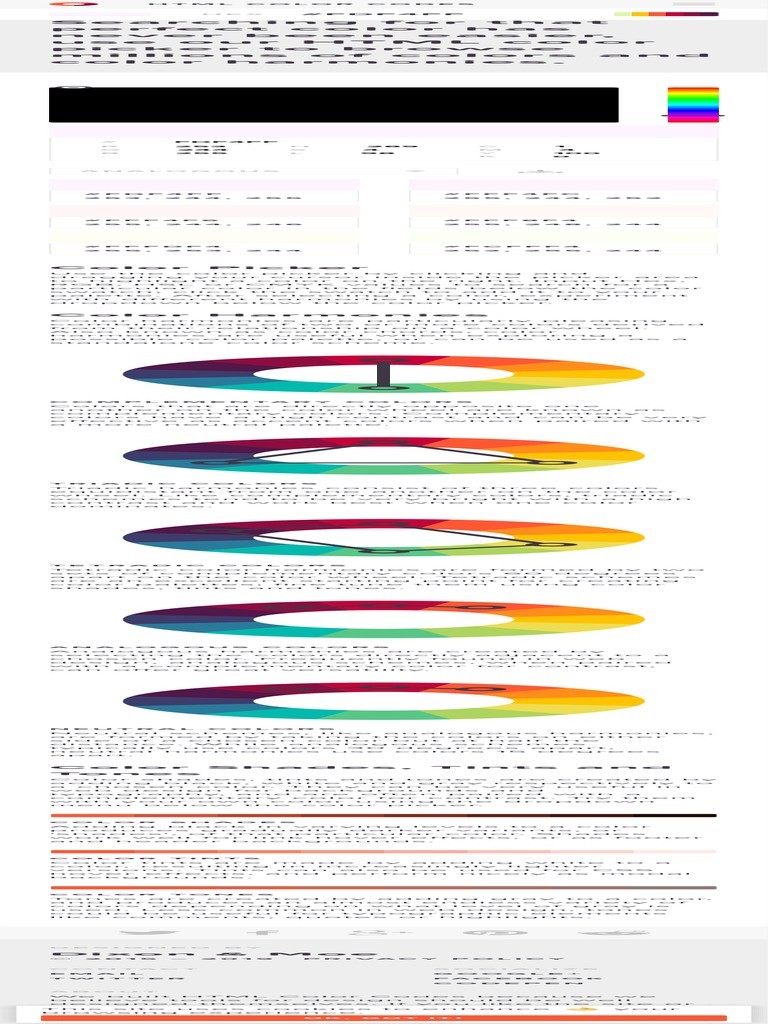 Color Picker - HTML Color Codes | PDF