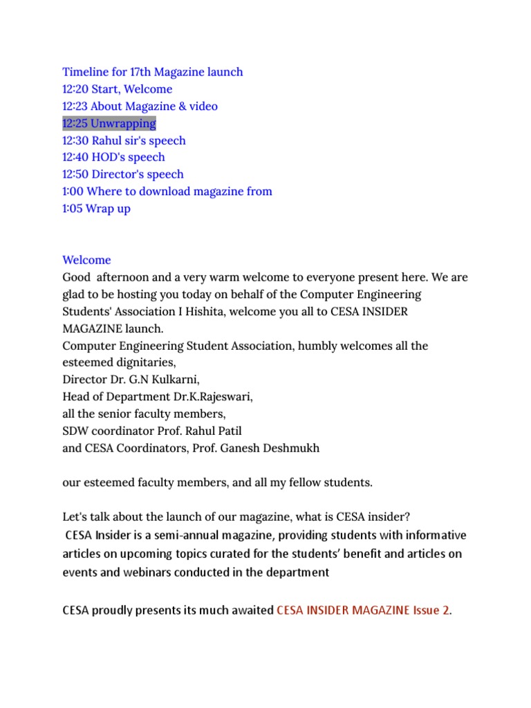 Magazine Launch | PDF