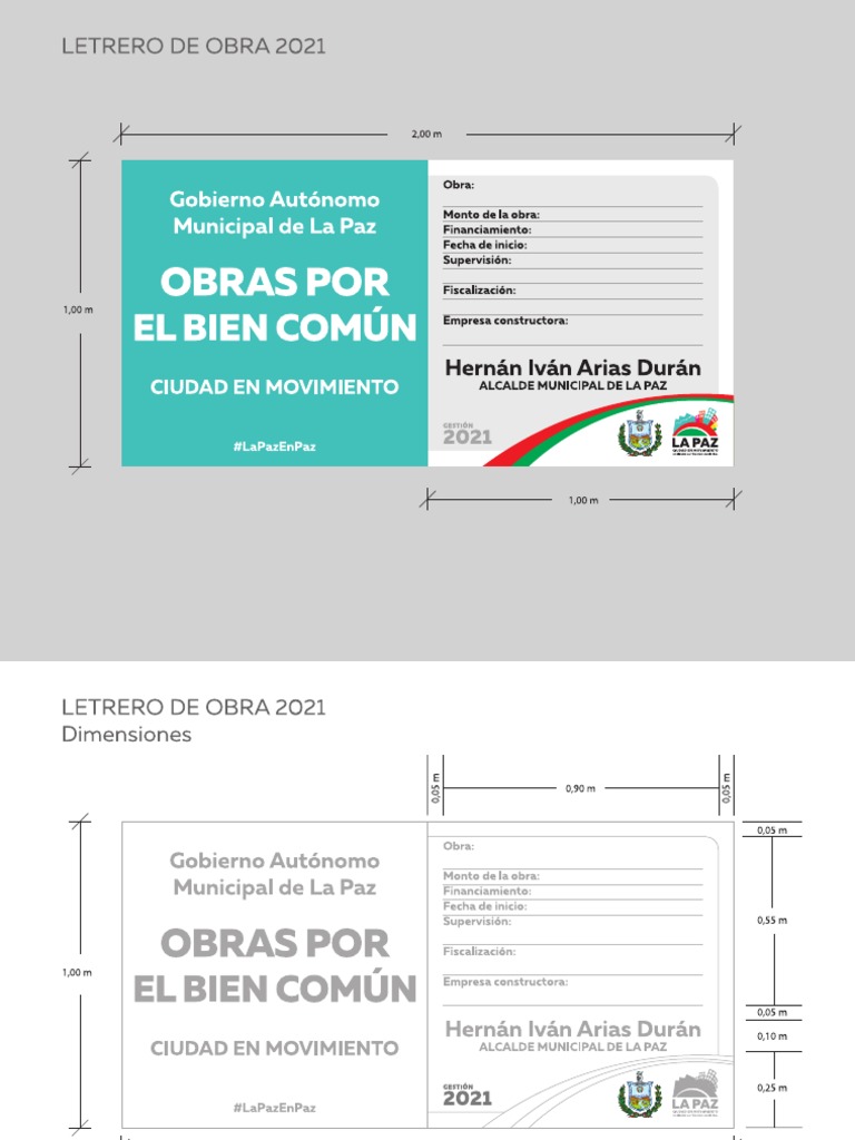 Modelo Letrero de Obra 2021 | PDF