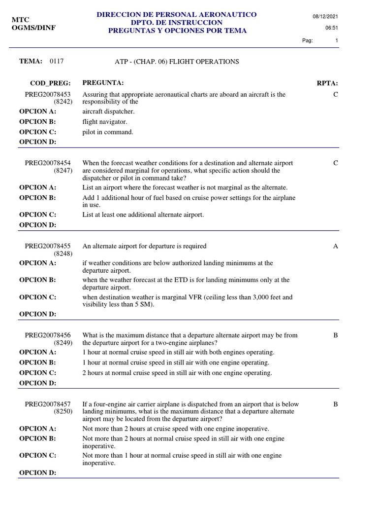Atp - (Chap. 06) Flight Operations | PDF | Instrument Flight Rules ...