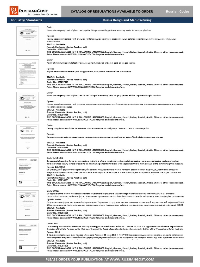 Official Russia Technical Catalogue E3239 | PDF