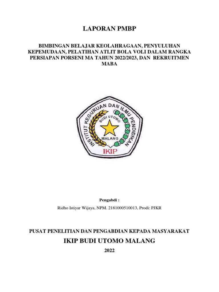 Laporan Akhir PMBP-RIDHO ISTIYAR WIJAYA-2181000510013-PJKR 2018 | PDF
