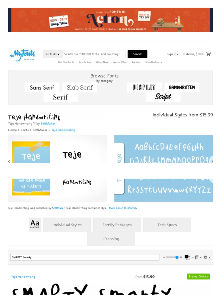 Teje Handwriting Font - Webfont & Desktop - MyFonts | PDF | Typefaces | Text