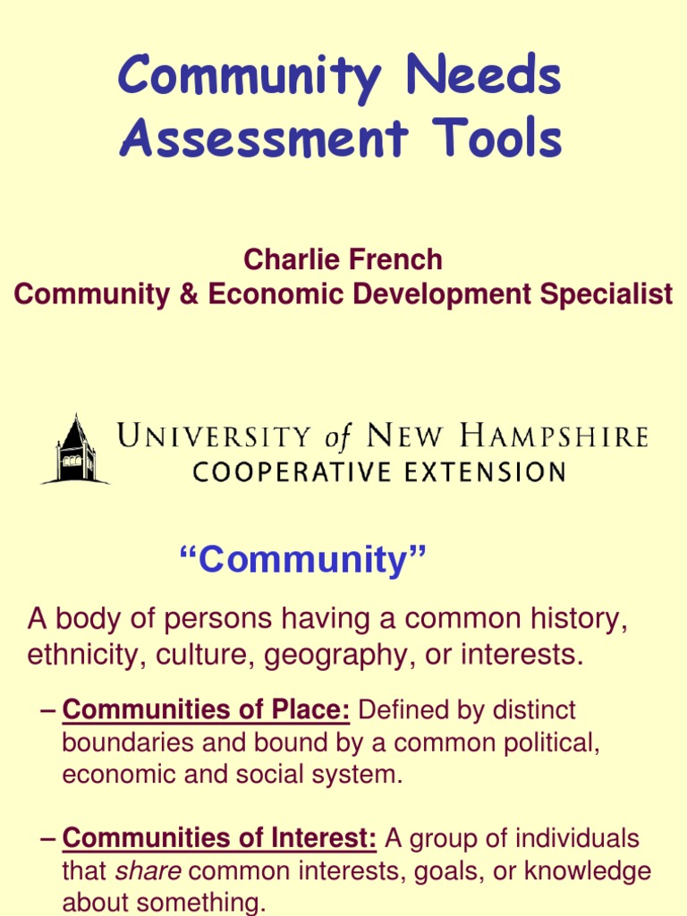 Needs Assessment PPT | Needs Assessment | Community