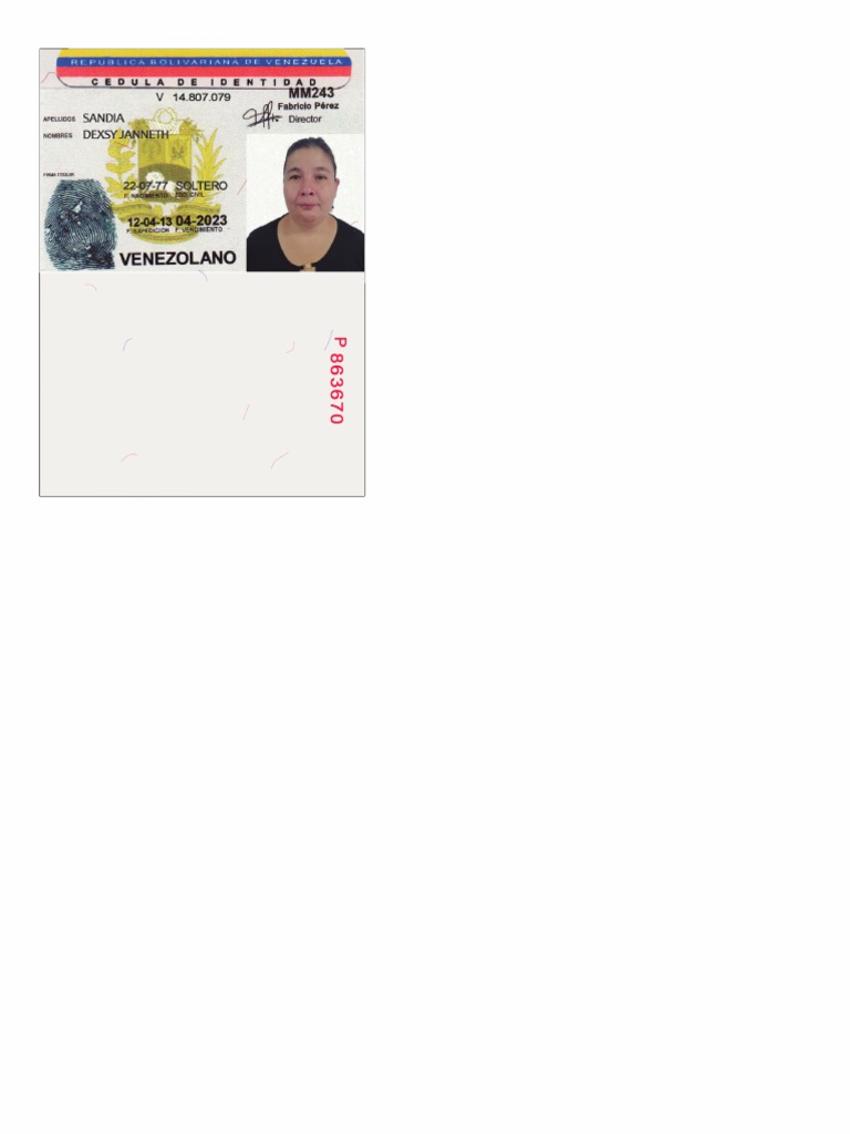 Cedula Venezolana Editable | PDF