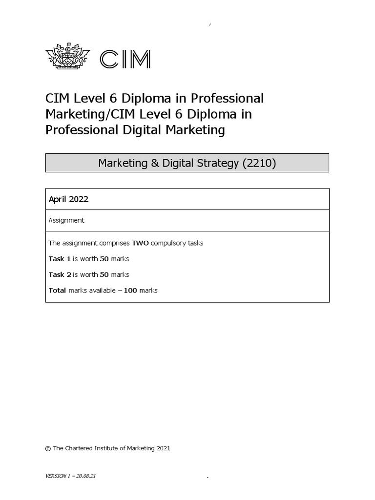 v1 Marketing Digital Strategy Assignment April 2022 Final | PDF ...