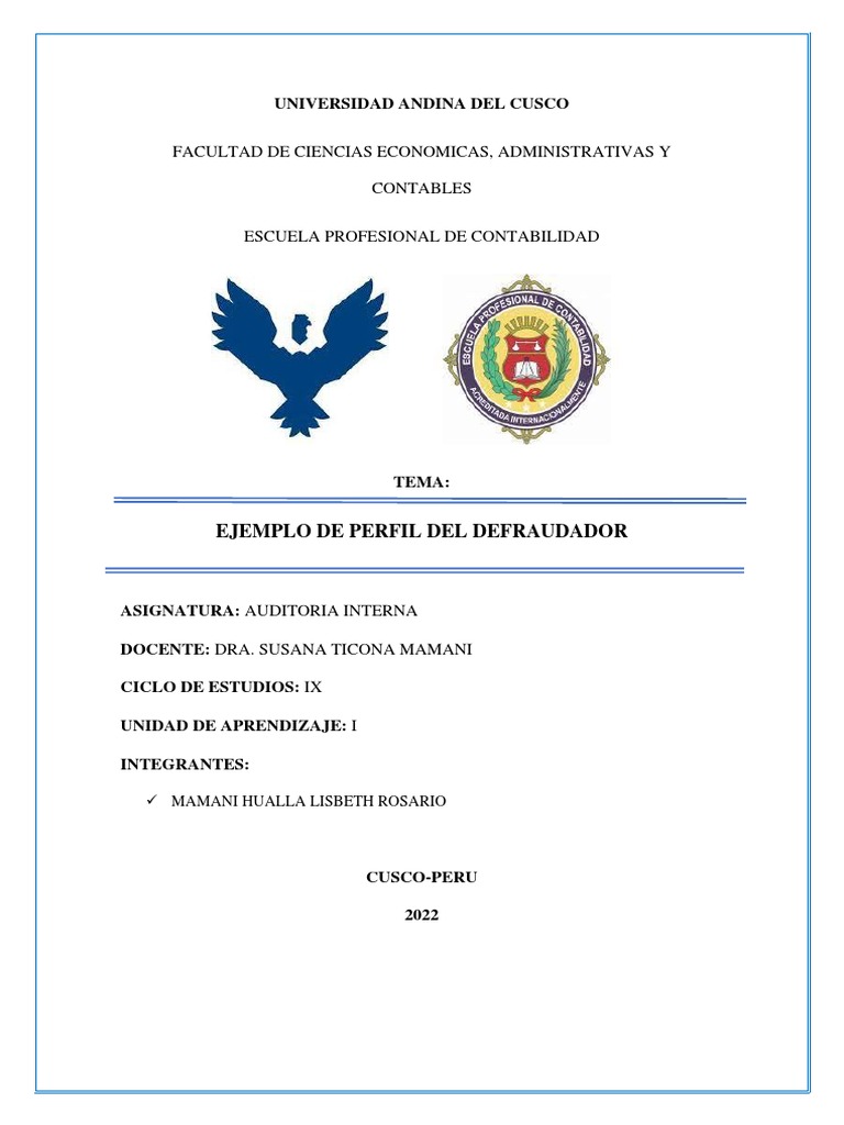 Ejemplo de Perfil de Defraudador | PDF | Contabilidad | Business