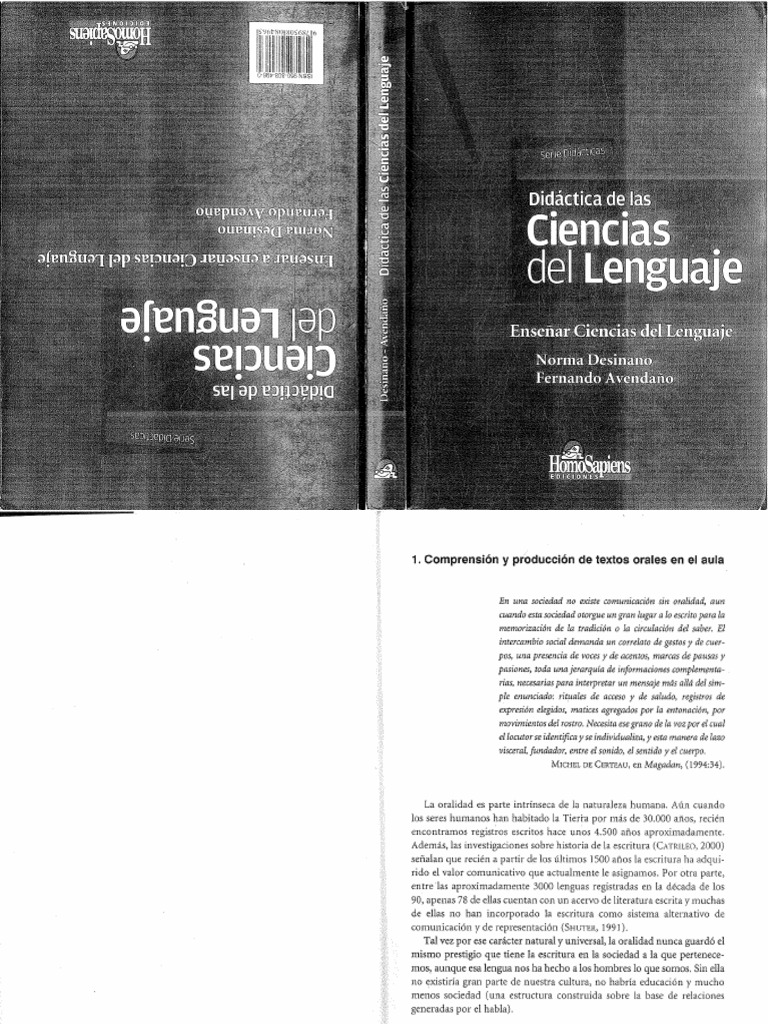 Desinano y Avendaño - Didáctica de Las Ciencias Del Lenguaje - Cap 1 ... | PDF