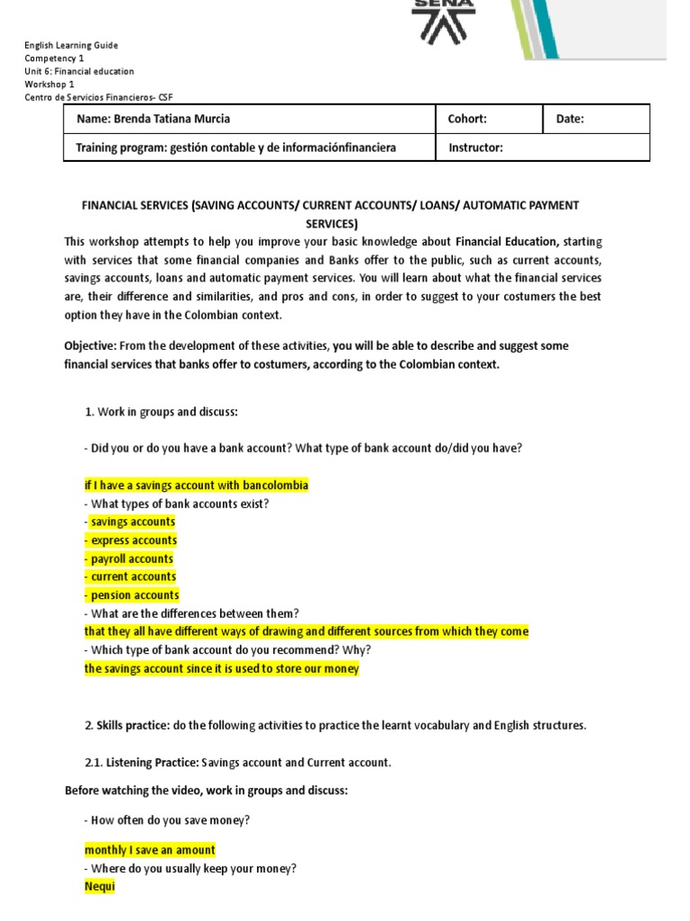 Financial Education Workshop Guide | PDF | Interest | Loans