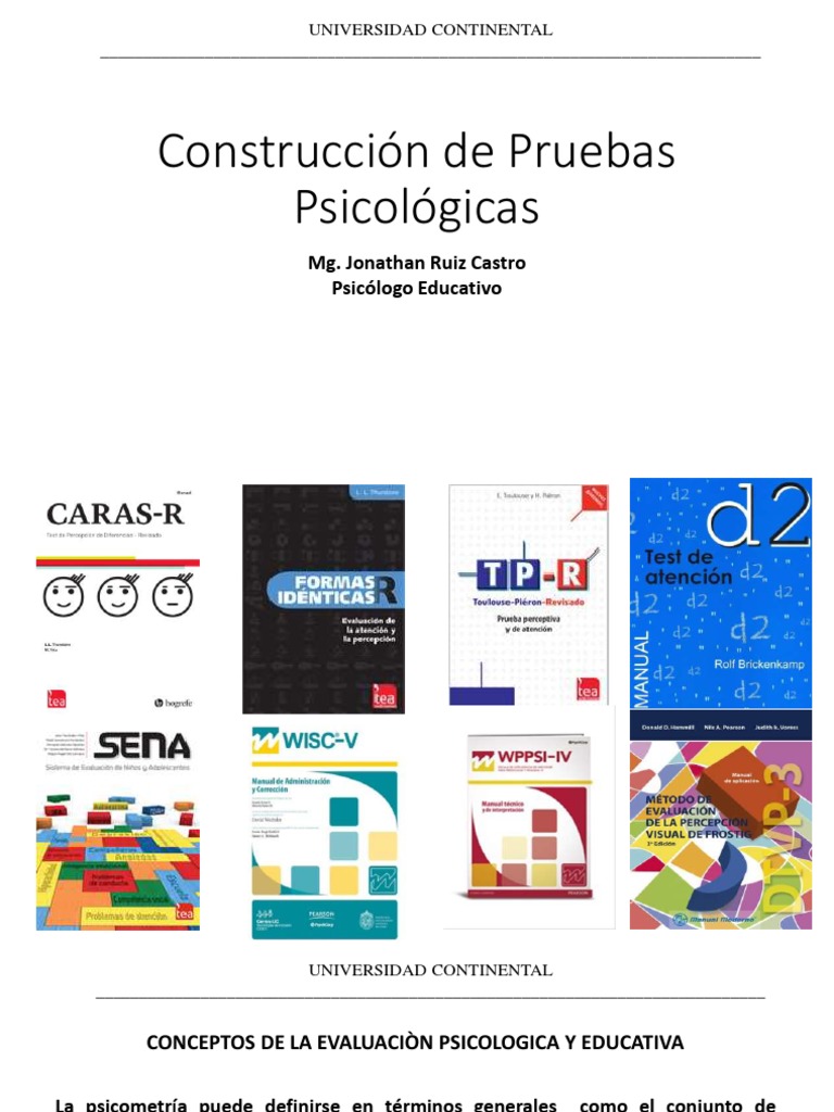 Construccion de Pruebas Psicologicas Sesion 1 Sesion 2 Teoria | PDF | Inteligencia | Psicometría