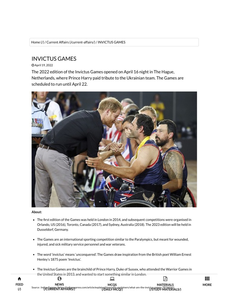Invictus Games | PDF | Government