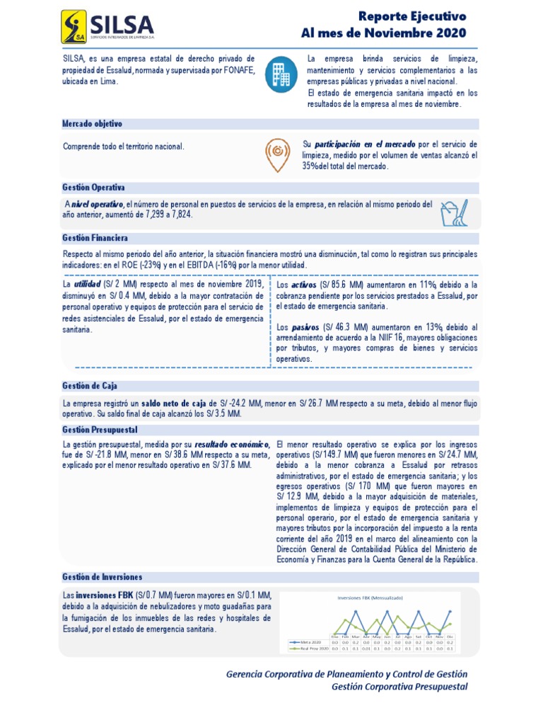 Informe Financiero SILSA Noviembre 2020 | PDF | Business | Economias