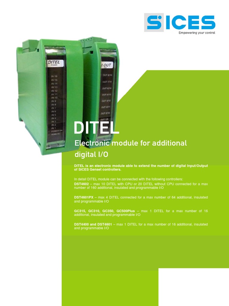 Ditel: Electronic Module For Additional Digital I/O | PDF | Input ...