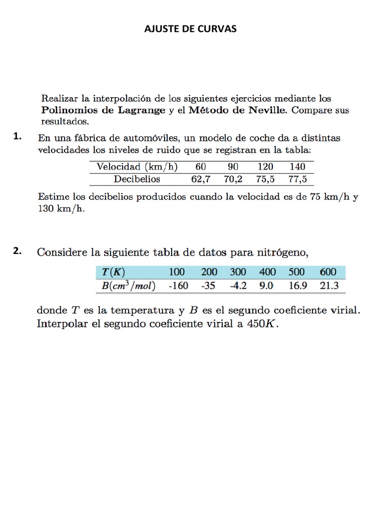 Ajuste de Curvas | PDF