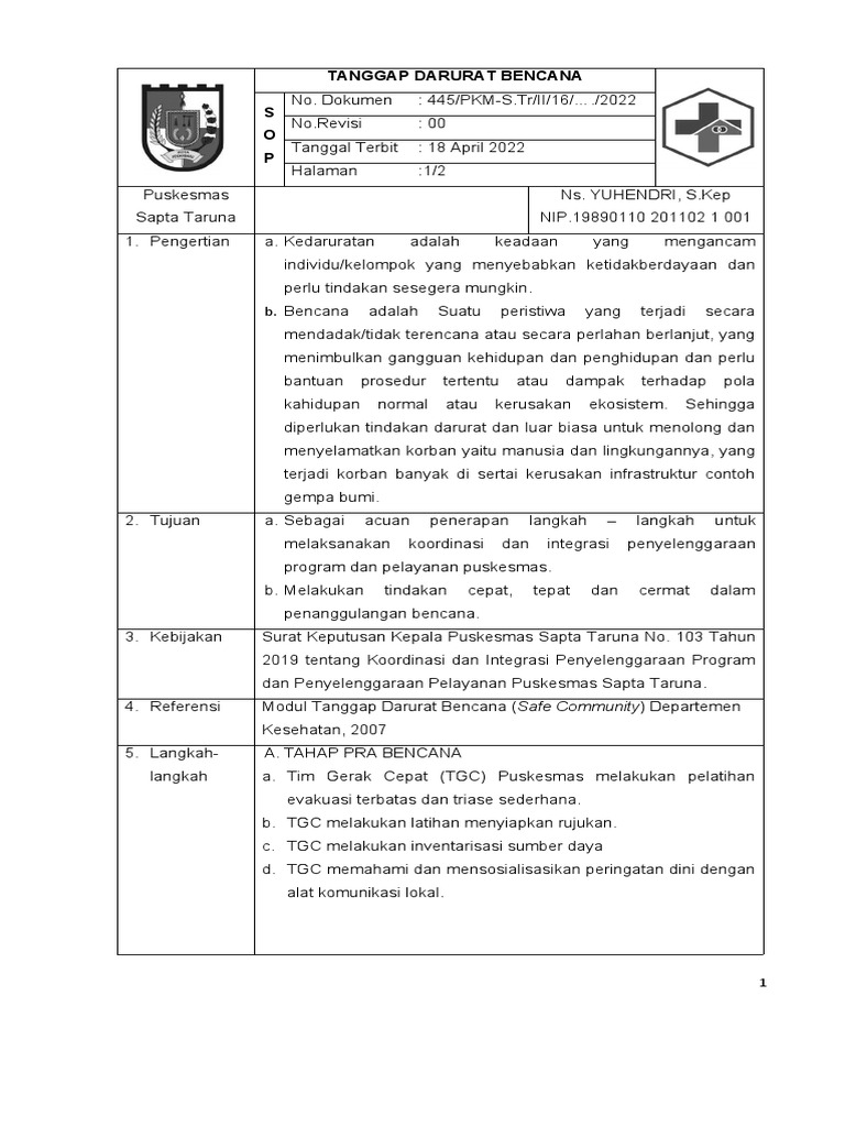 Sop Bencana Banjir | PDF