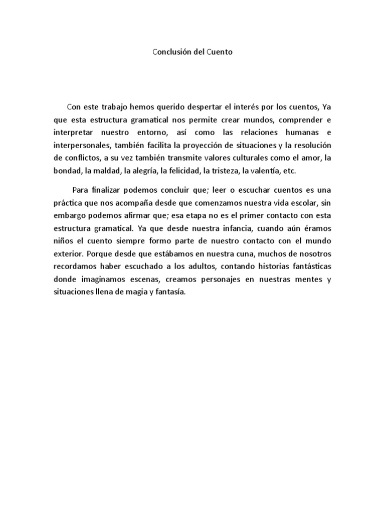 Conclusión Del Cuento | PDF