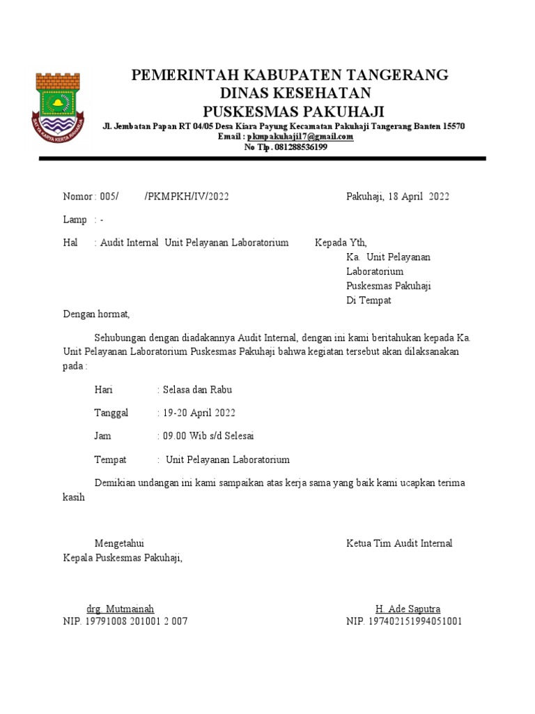 Contoh Undangan Audit | PDF