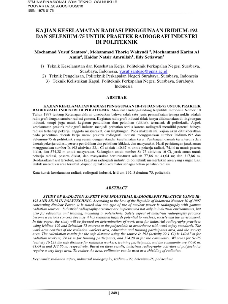 Keselamatan Radiasi Iridium-192 dan Selenium-75 | PDF