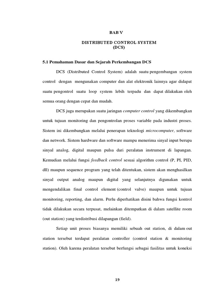 Bab V Distributed Control System (DCS) | PDF
