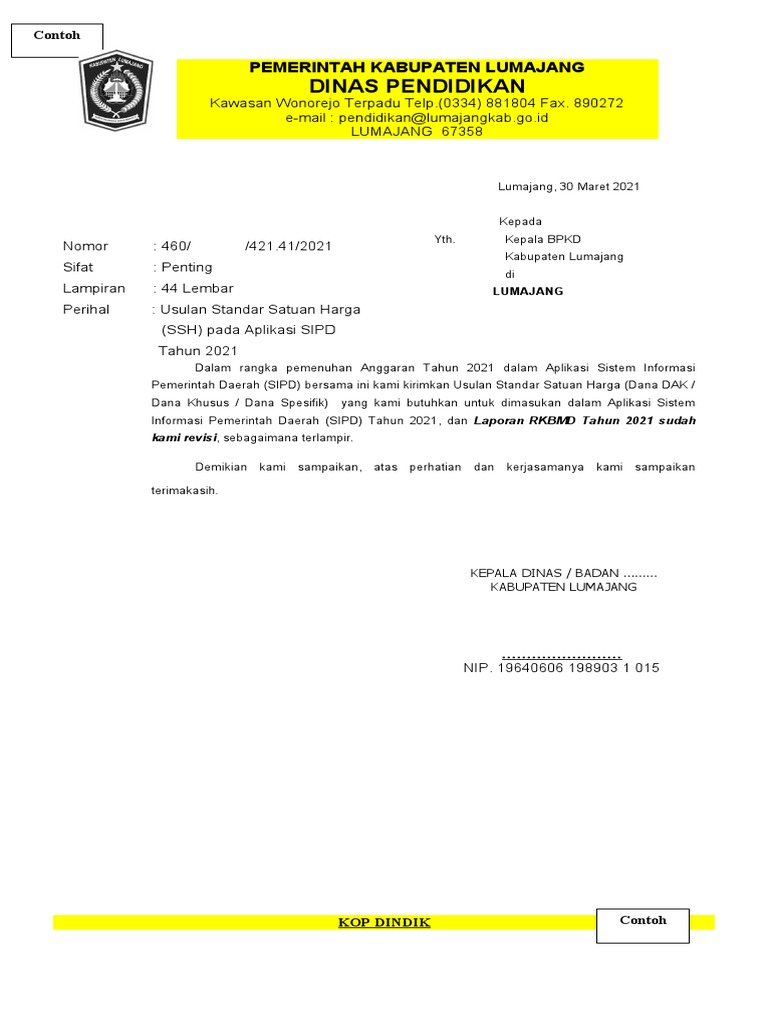 Contoh Surat Permohonan SSH | PDF