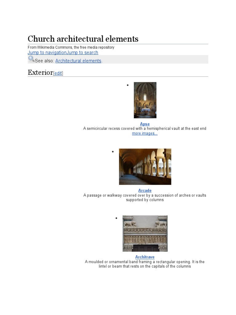 Church Architectural Elements | PDF | Gothic Architecture | Vault ...