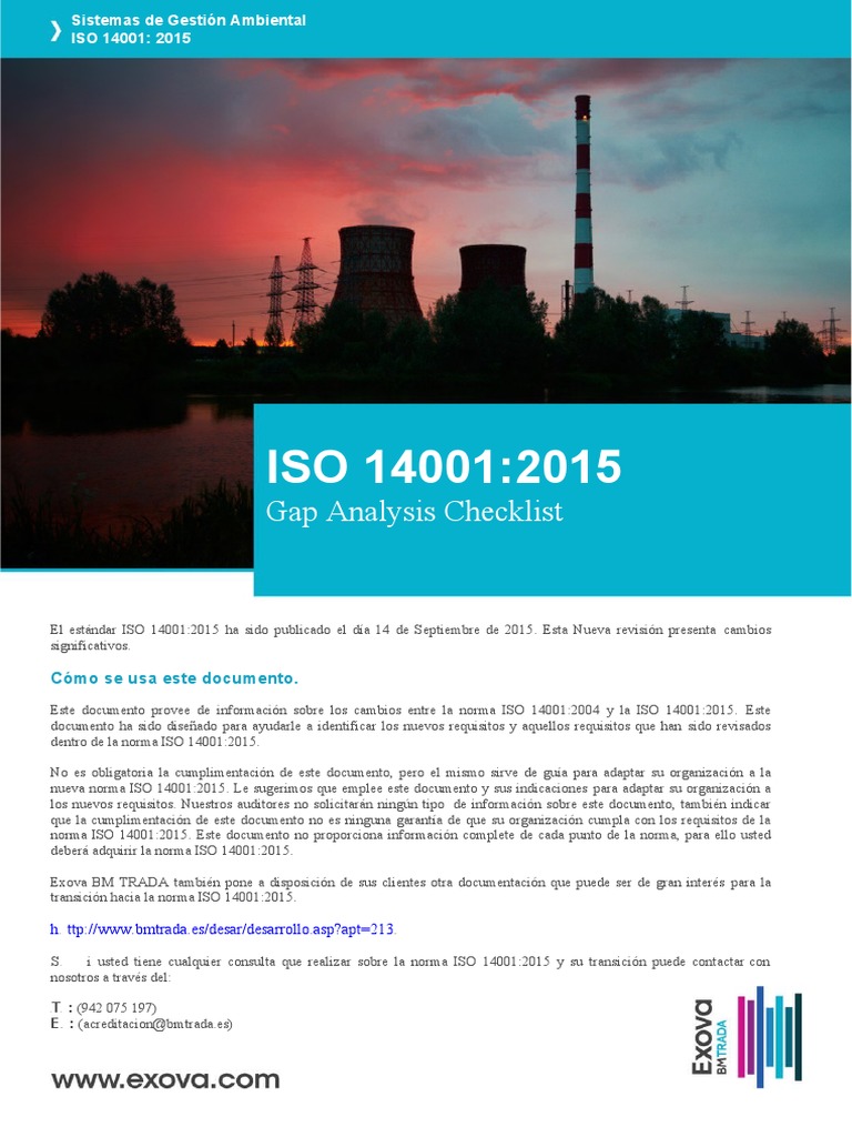S5 Check List ISO 14001 2015 | PDF | Planificación