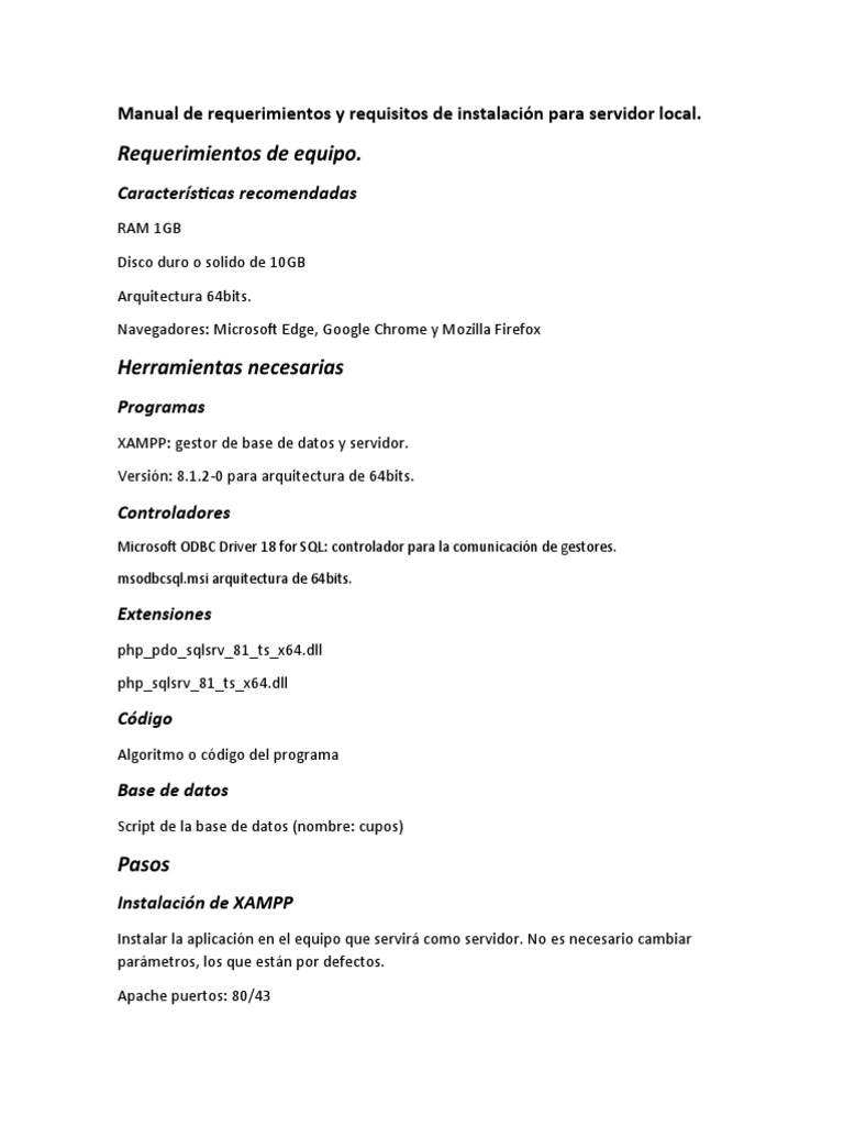 Pasos de Instalacion | PDF | Servidor HTTP Apache | Mi sql