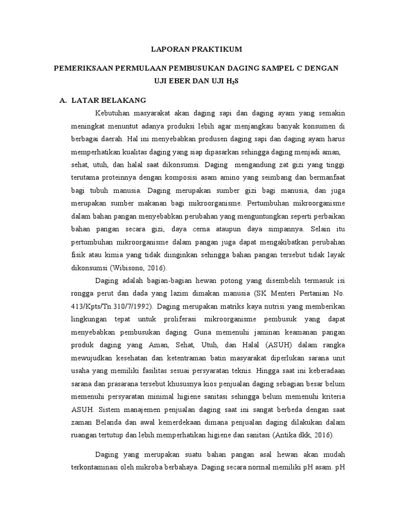 Uji Pembusukan Daging | PDF