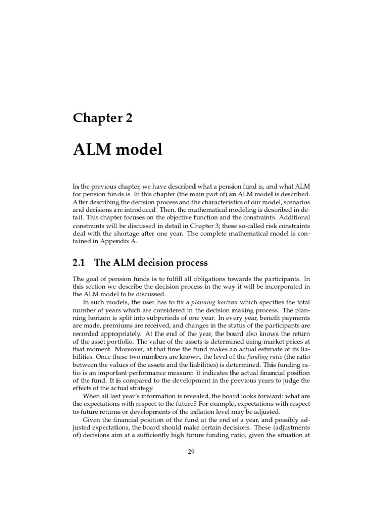 ALM Model: 2.1 The ALM Decision Process | PDF | Mathematical Model ...