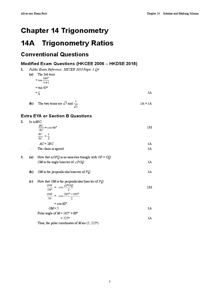 14 Trigonometry Solution E | PDF | Trigonometric Functions | Sine