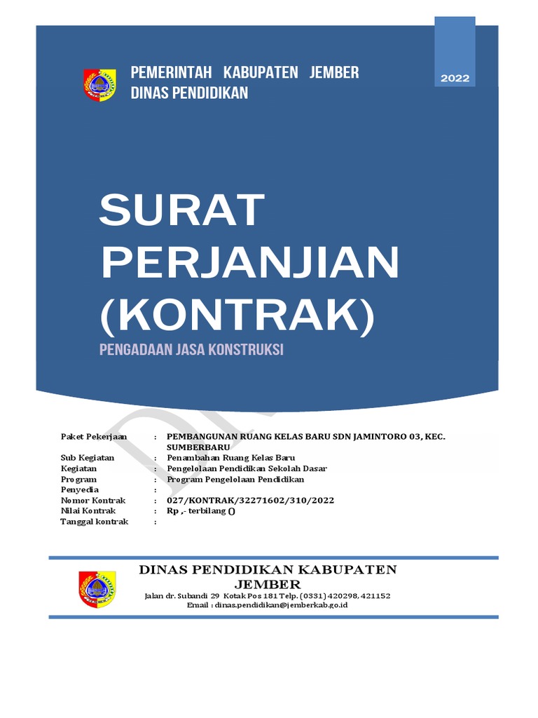 Draft Kontrak Kontruksi Rev | PDF
