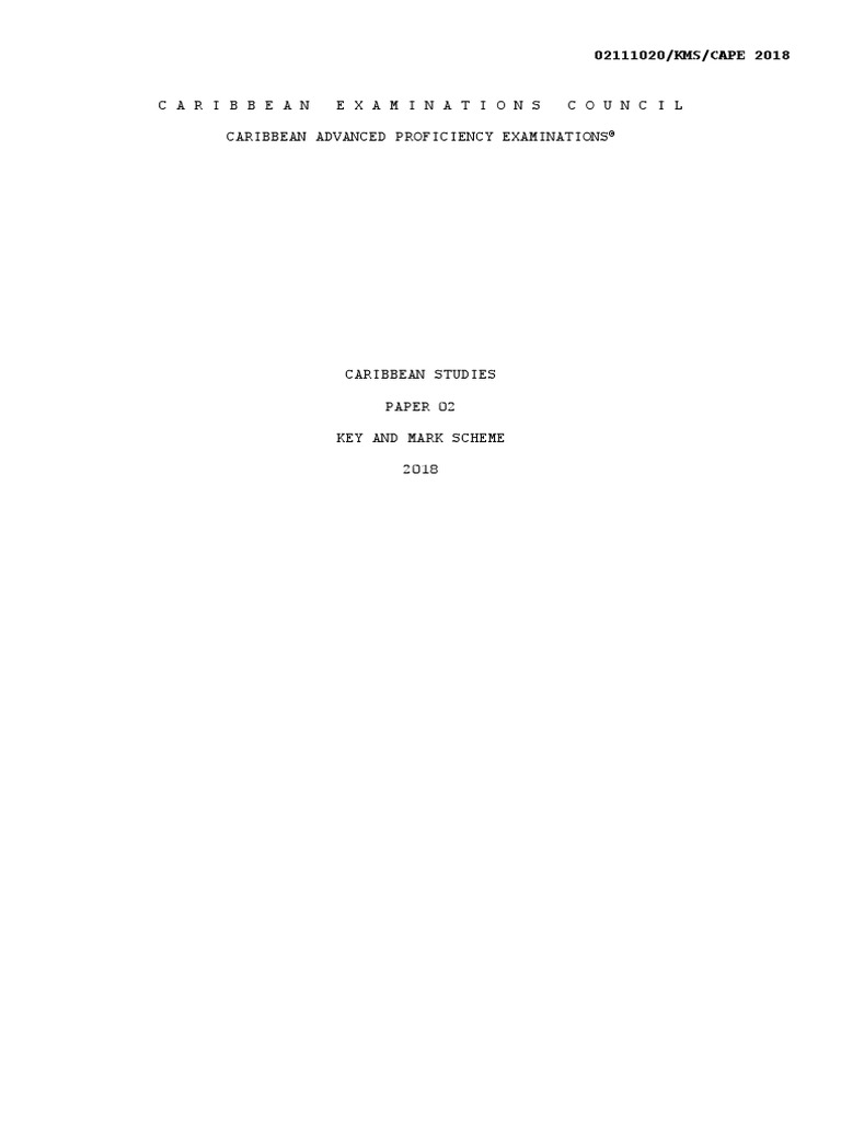 CAPE Caribbean Studies 2018 P2 MS PDF | PDF | Gross Domestic Product ...