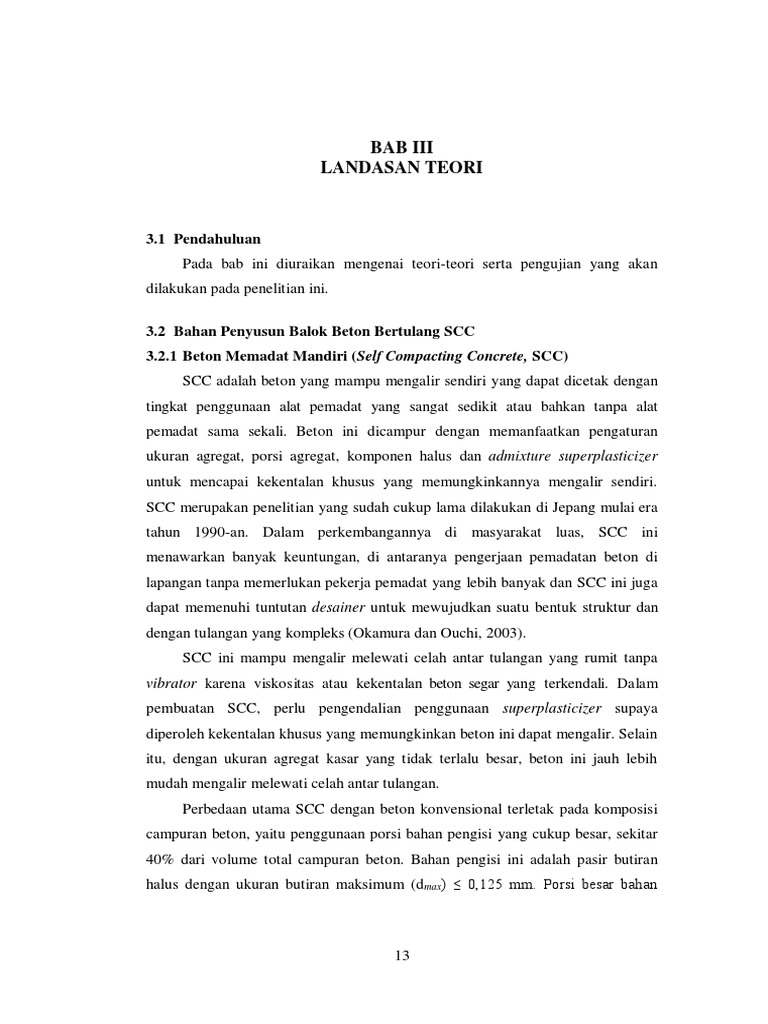 Teori dan Karakteristik SCC dalam Beton | PDF | Teknologi & Rekayasa