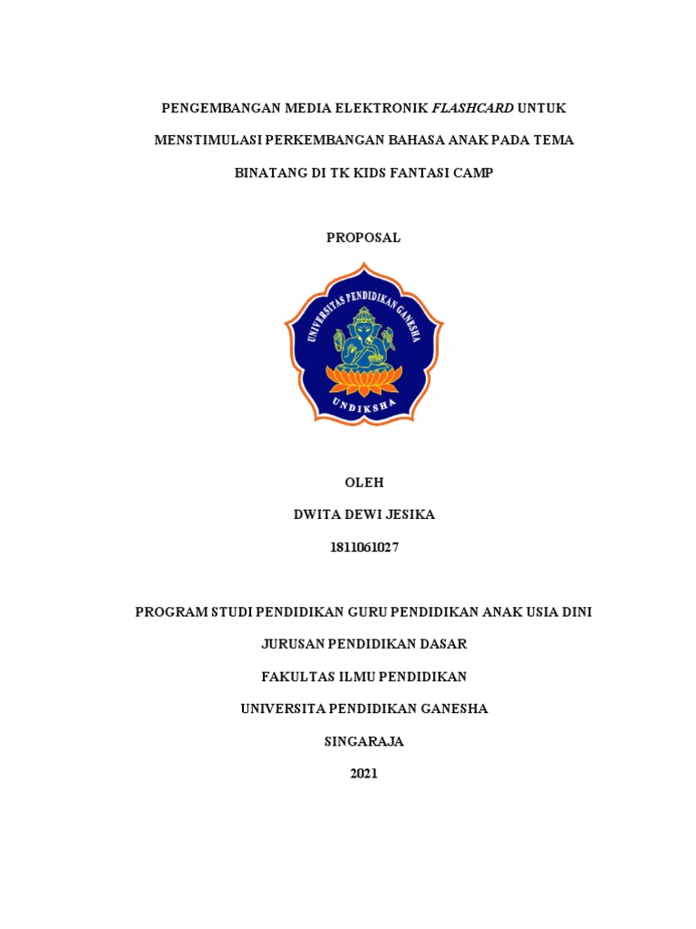 Proposal Penelitian - Dwita Dewi Jesika - 1811061027 - PG Paud. | PDF