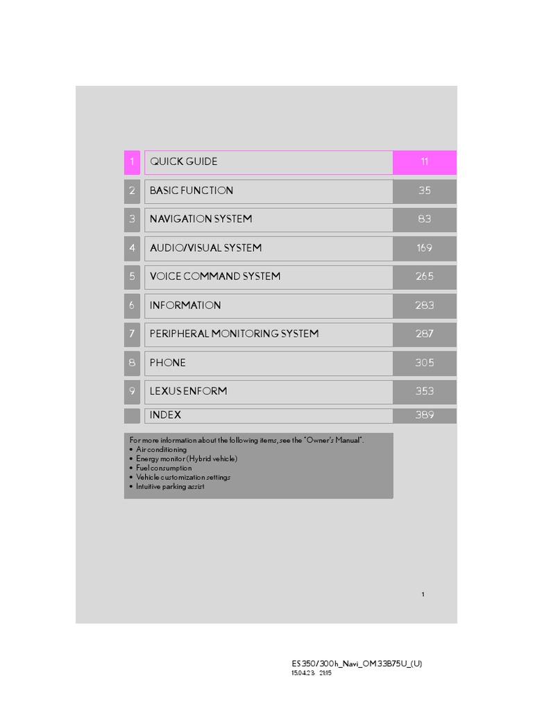 2016 ES 350 Navigation Manual | PDF | Technology & Engineering