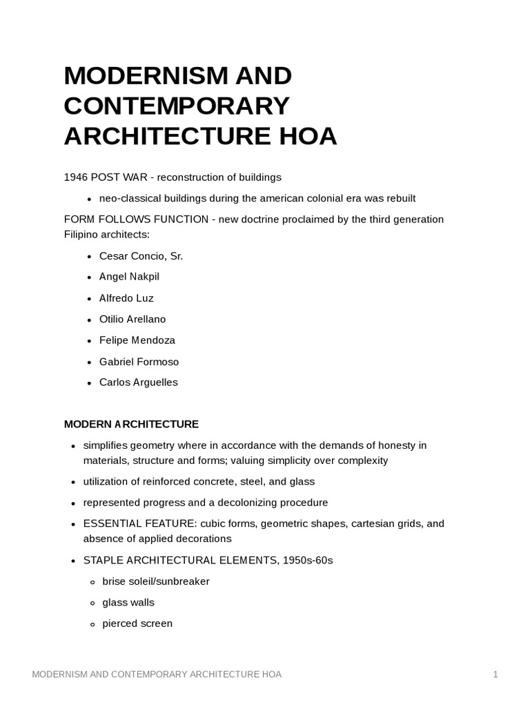 Filipino Modern Architecture | PDF | Manila | Architectural Design