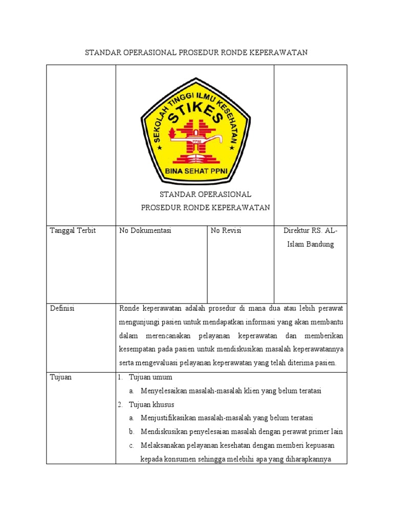 SOP Ronde-Keperawatan | PDF