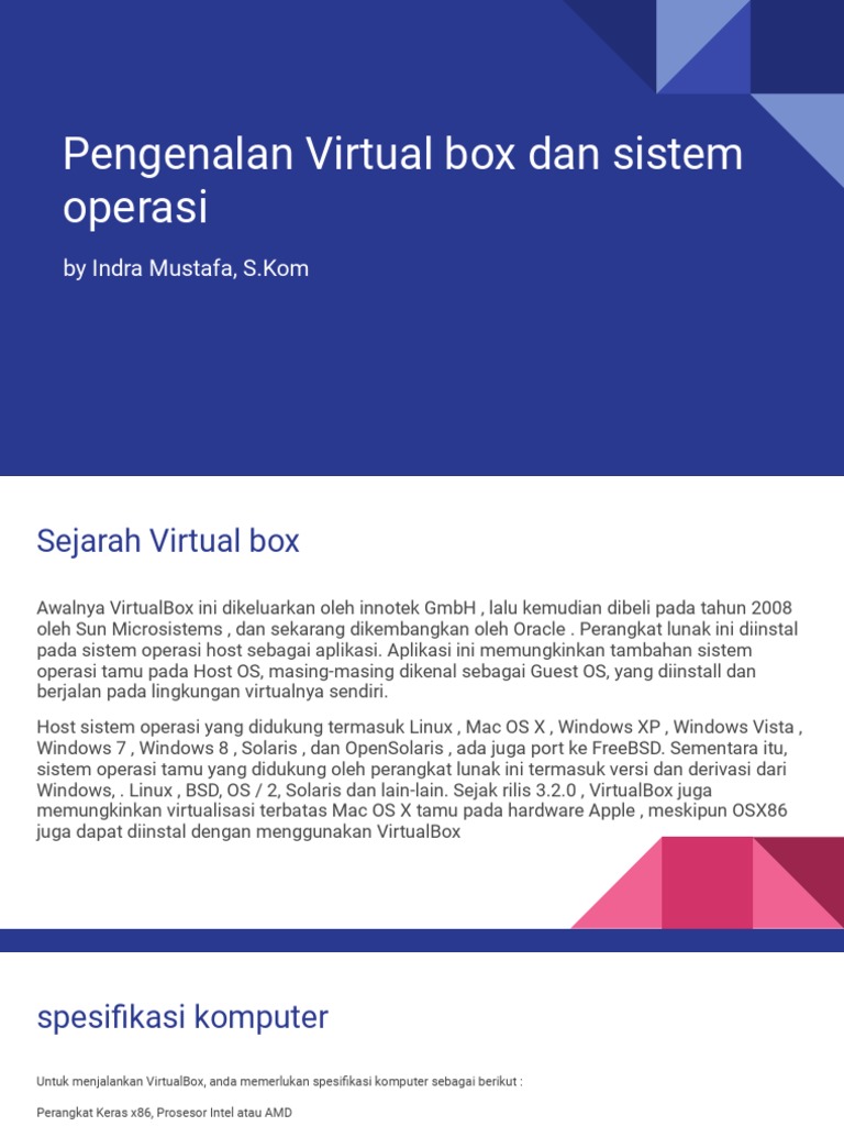 Panduan Lengkap VirtualBox dan OS | PDF