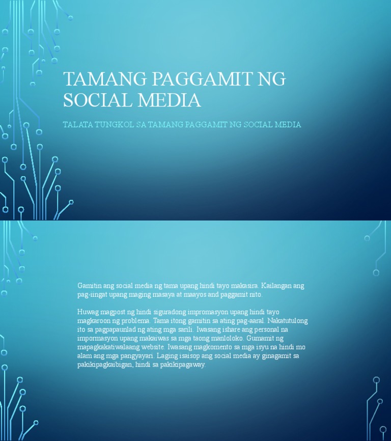 Tamang Paggamit NG Social Media | PDF