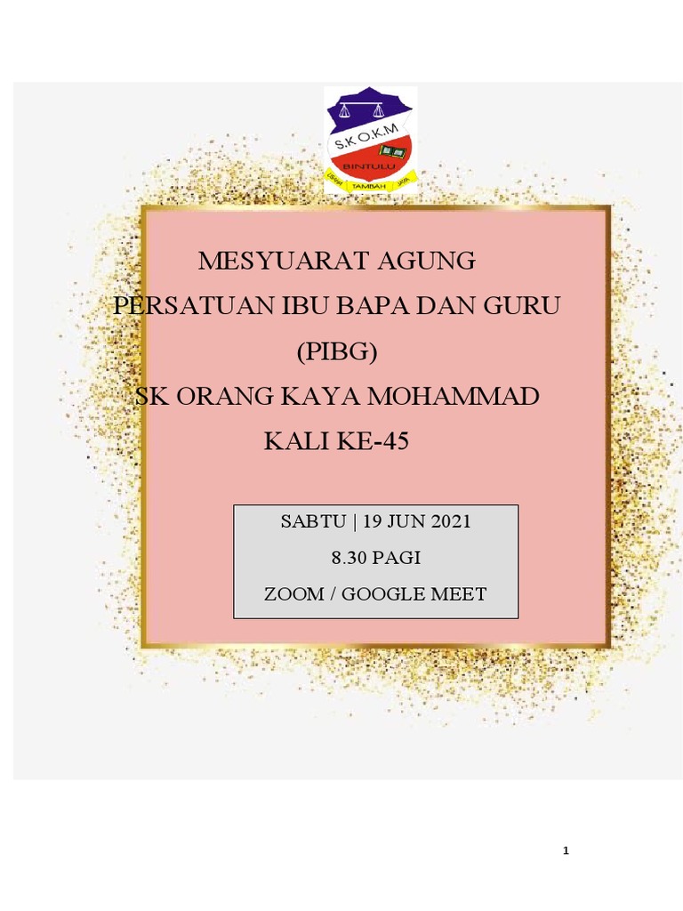 Buku Program Mesyuarat Pibg 2021 | PDF