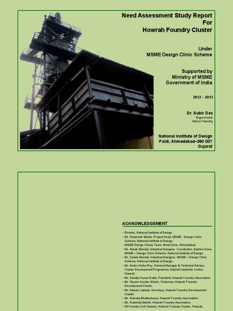 Govt of West Bengal Howrah Metal Fabrication Cluster | PDF | Foundry ...