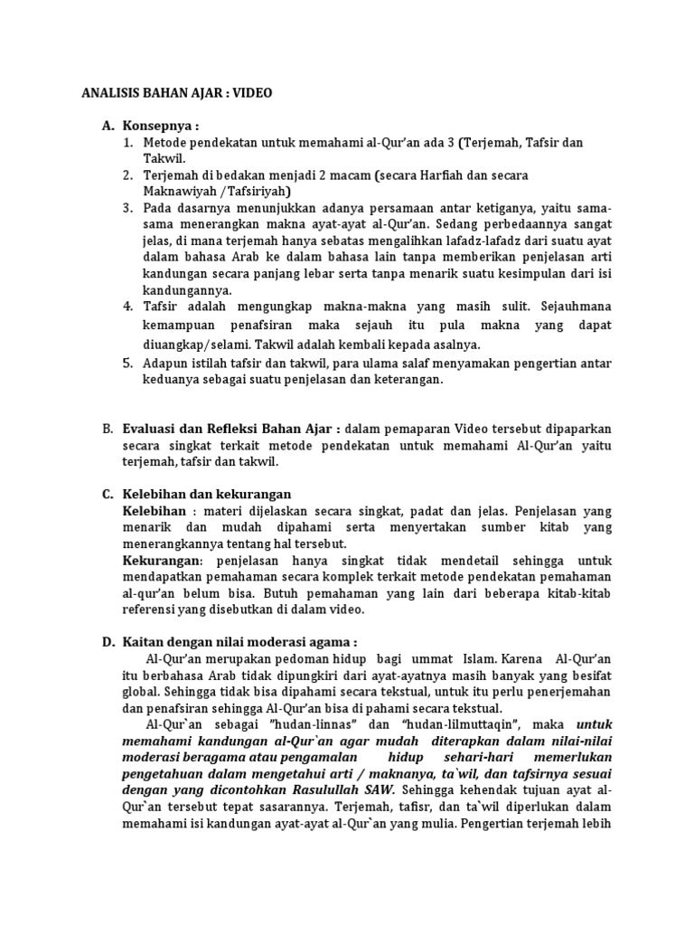 Analisis Bahan Ajar KB 1 Modul 6 | PDF