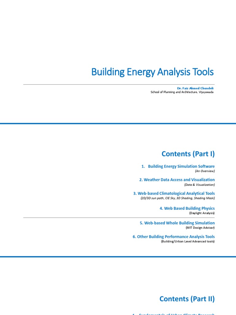Building Energy Analysis Tools Guide | PDF | Building Insulation ...