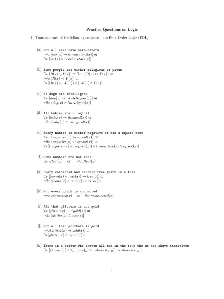 Practice Questions Logic | Download Free PDF | Argument | Metalogic