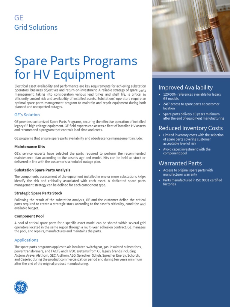 Spare Parts Programs For HV Equipment: Grid Solutions | PDF ...